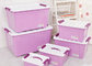 5L~85L plastic storage bin with handle and wheels storage box green pink